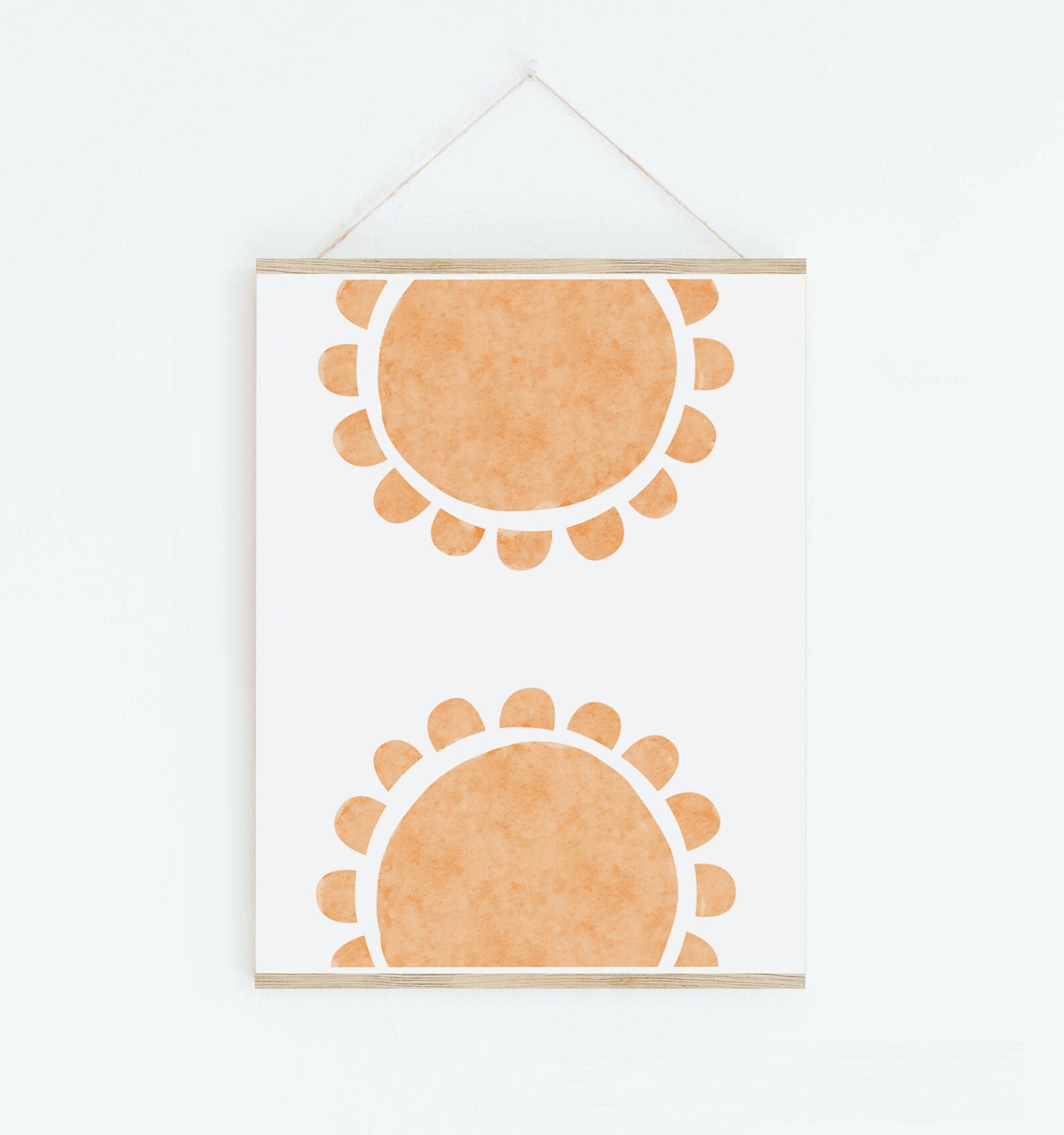 Boho Sun Print Abstract Sun Art Print MUSTARD artMid | Etsy