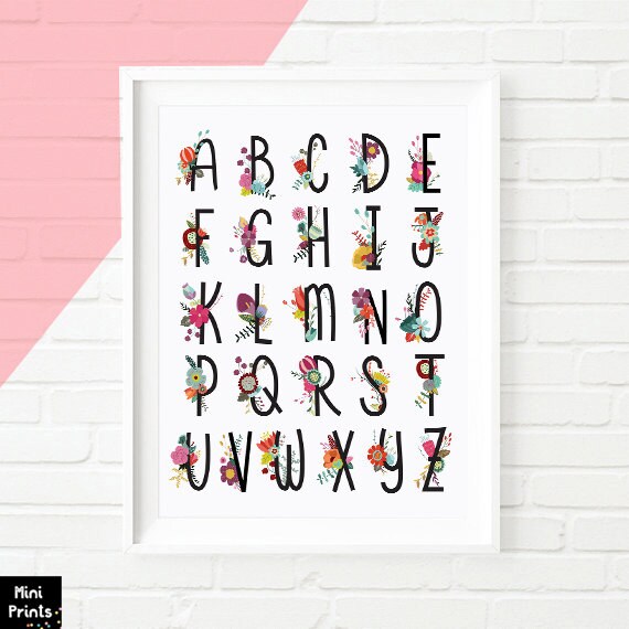 PDF NURSERY GIRL Print Alphabet Flowers Girls Alphabet - Etsy