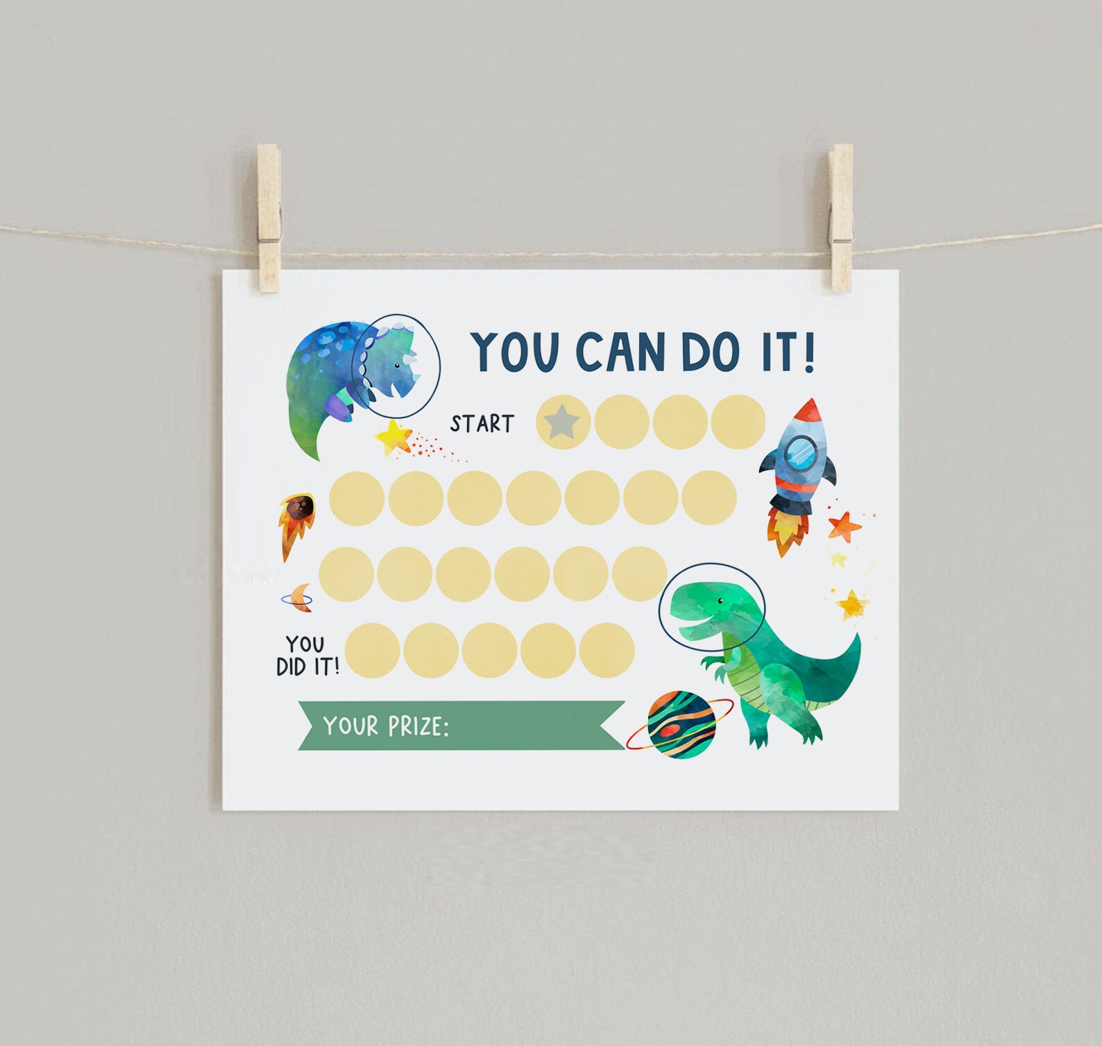 Dinosaur Reward Chart Printable: Kids Chore Chart (digital Download ...