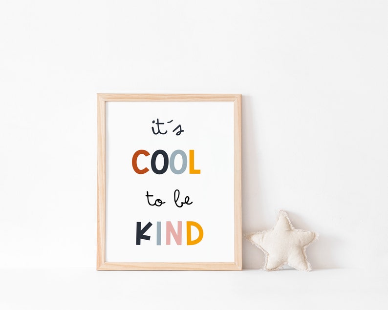 It's Cool to Be Kind Print, Kids Room Decor (digital Download) - Etsy