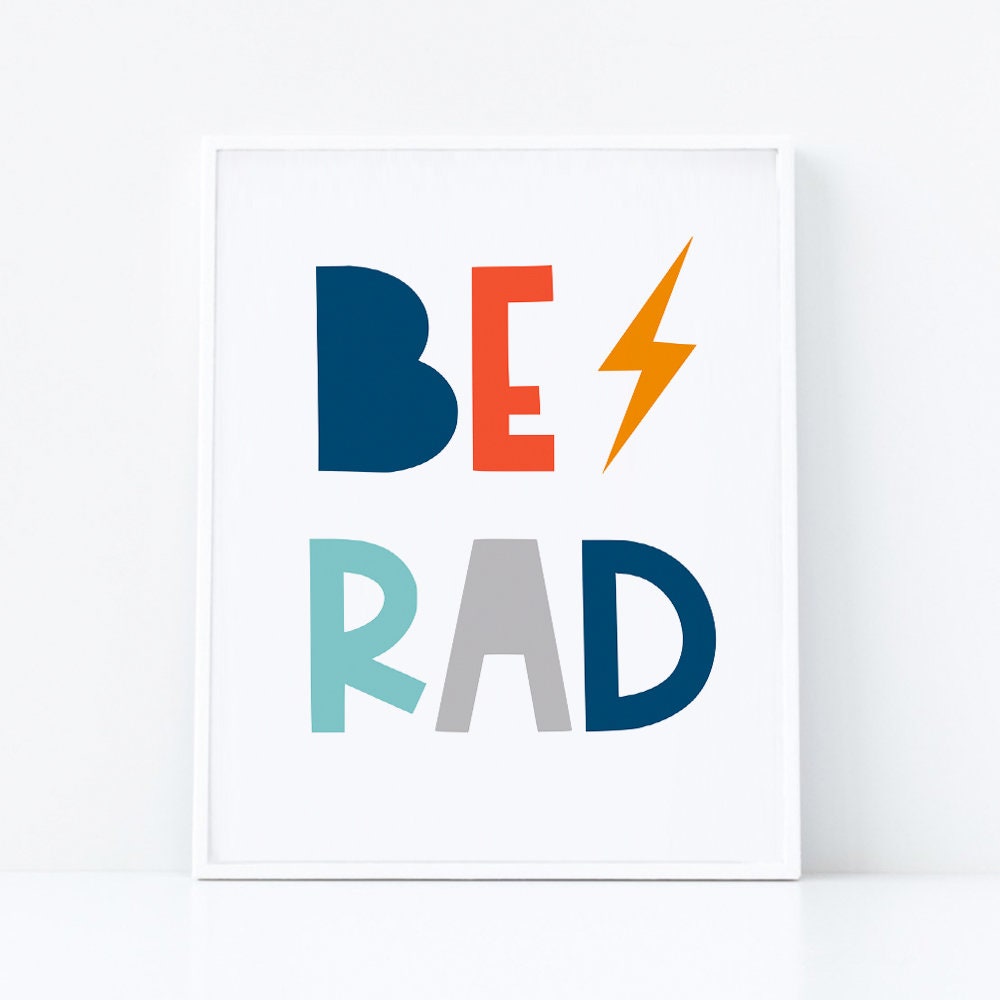 Playroom Prints Be Rad Nursery Prints Boys Room Decor Kids - Etsy