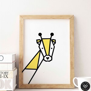 Geometric Giraffe, Kids Giraffe Wall Art, Digital Poster Download ...