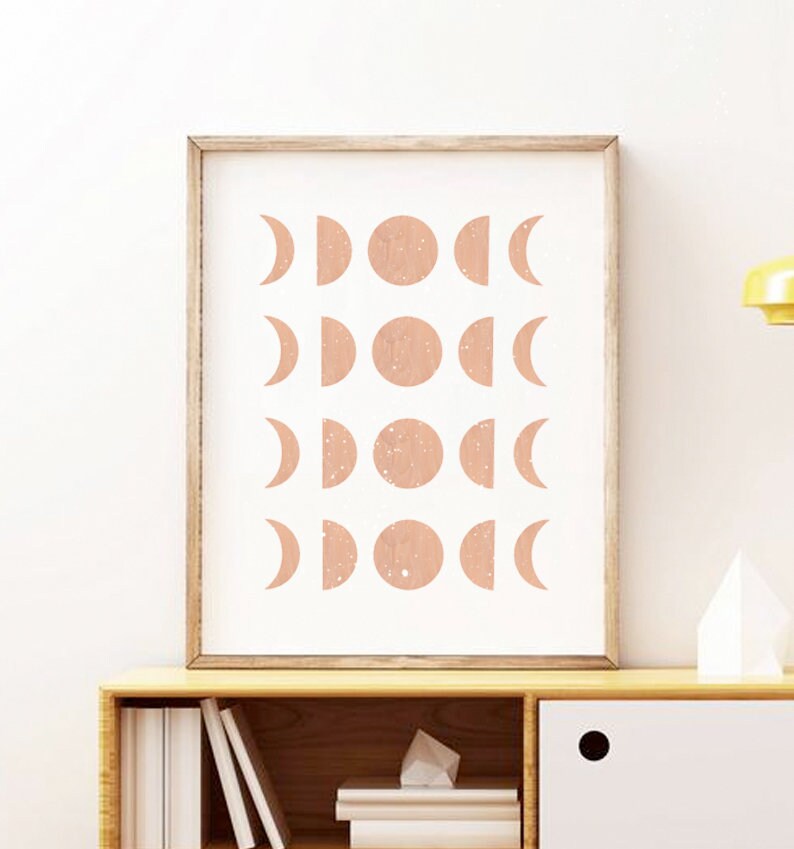Moon Phase Prints Neutral Color Moon Phases Wall Decormoon - Etsy