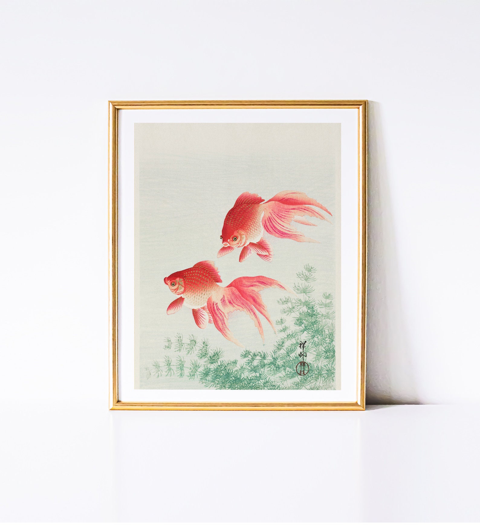Japanese Fish Print Vintage Fish Prints Japandi Asian Wall | Etsy