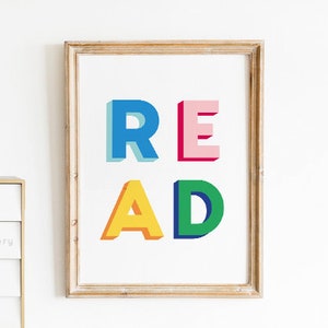READ Definition, Printable Wall Art, Home Print, Home Poster, COLORFUL ...