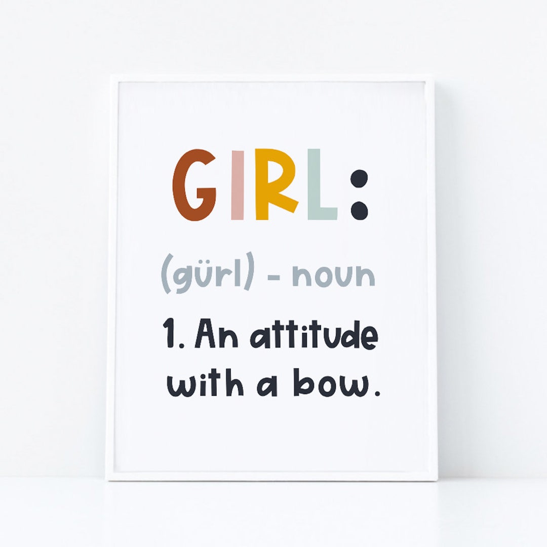 Girl Definition Girl Nursery Earth Color Printable Art - Etsy