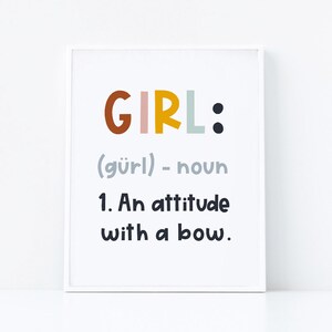 Girl Definition, Girl Nursery, Earth Color Printable Art, Definition ...