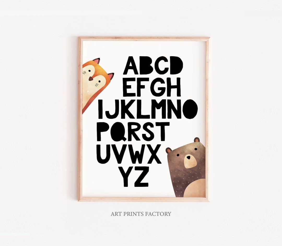 Alphabet Poster - KIDS Alphabet Art - Alphabet Print - ABC Wall Art ...