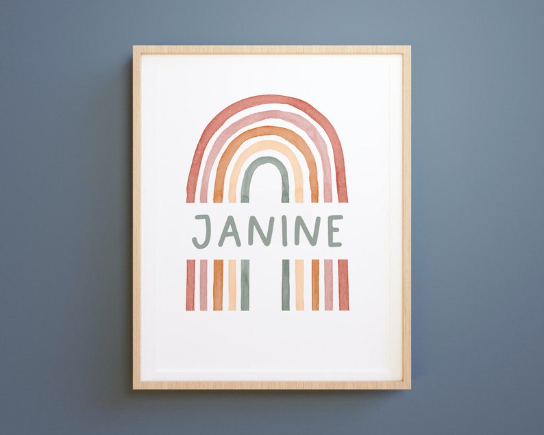 Rainbow Name Print Rainbow Print Custom Nursery Print - Etsy