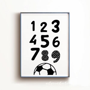 INSTANT DOWNLOAD Sports Boy Wall Decor, Alphabet Soccer, Numbers Sports ...