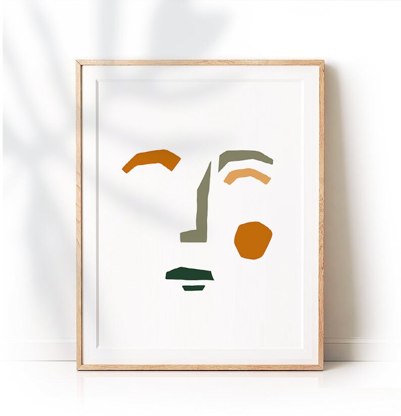 Abstract Face Printable Abstract Art Print Minimalist - Etsy