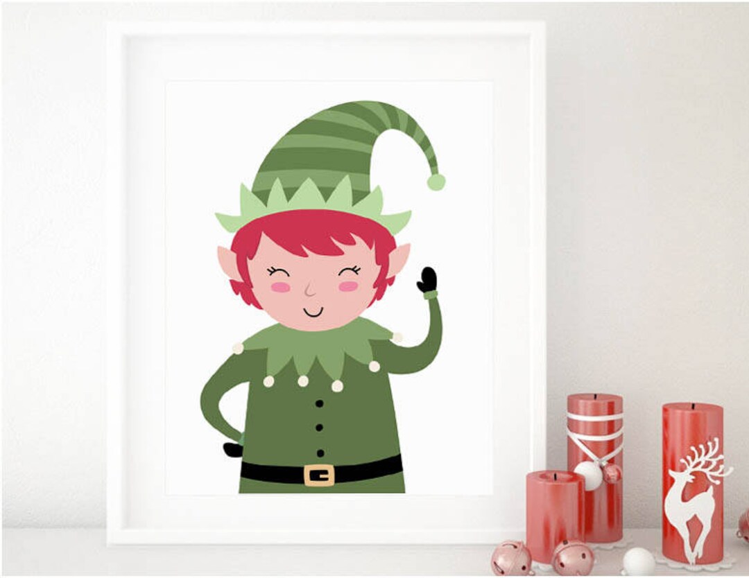 SALE, Christmas Wall Decor, Elf Poster, Santa Elf Wall Poster ...