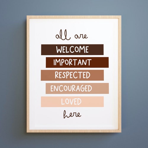 All Are Welcome Here Diversity Art Elementary Class Decor - Etsy