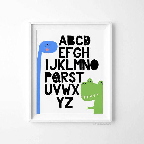 Alphabet Print Dinosaurs A-Z Dinosaur decor SALE kids decor | Etsy