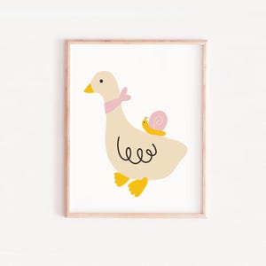 Goose Wall Art, Cute Goose Poster, SET OF 6, Cute Nursery, Neutral ...