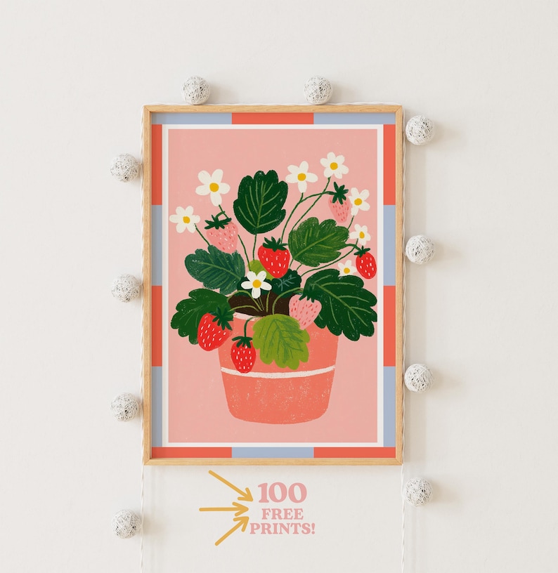 Floral Nursery Print: Bright Flower Illustration, Girls Room Decor ...