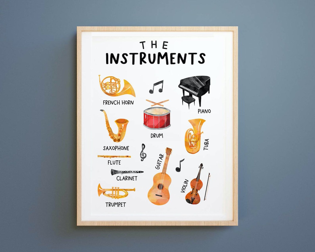 Instruments Learning Print, Musical Instruments Art, Homeschool Prints ...