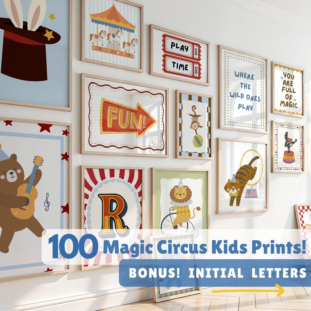 100+ Boys Room Prints Bundle (digital Download) + Circus Theme, Nursery ...