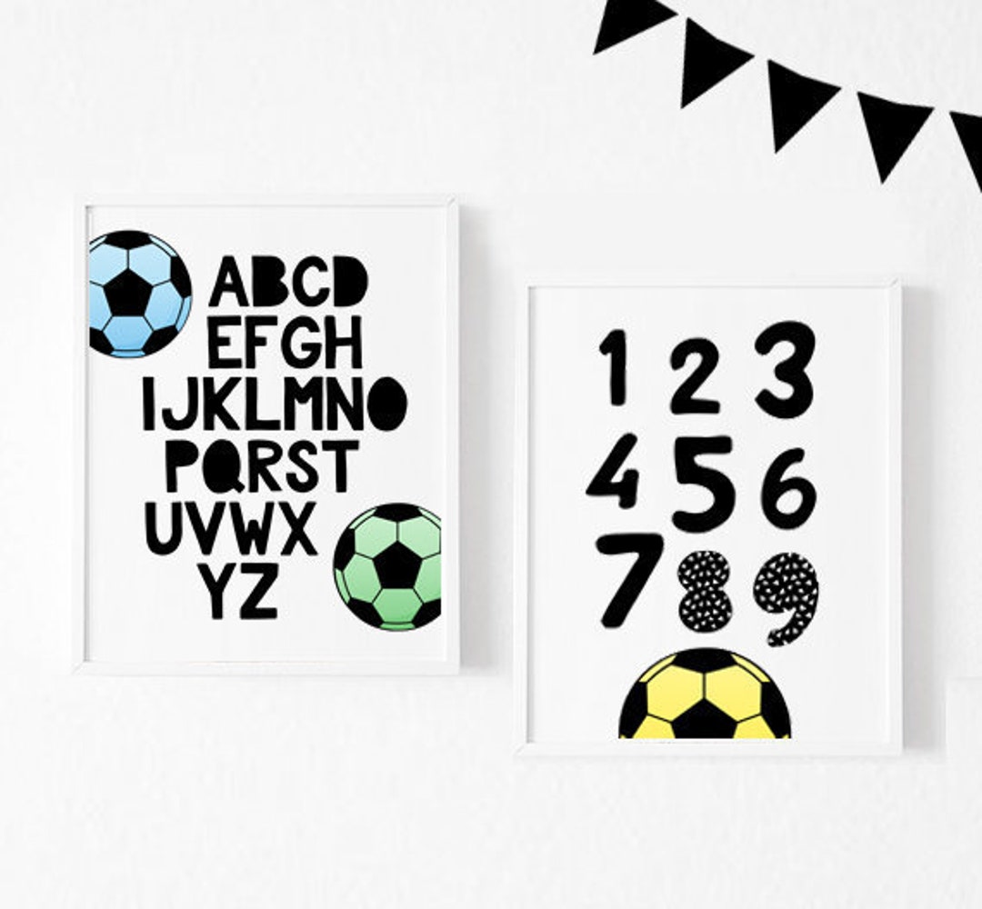 SPORT Alphabet Print, Alphabet Soccer, Vertical, ABC Poster, Number Art ...