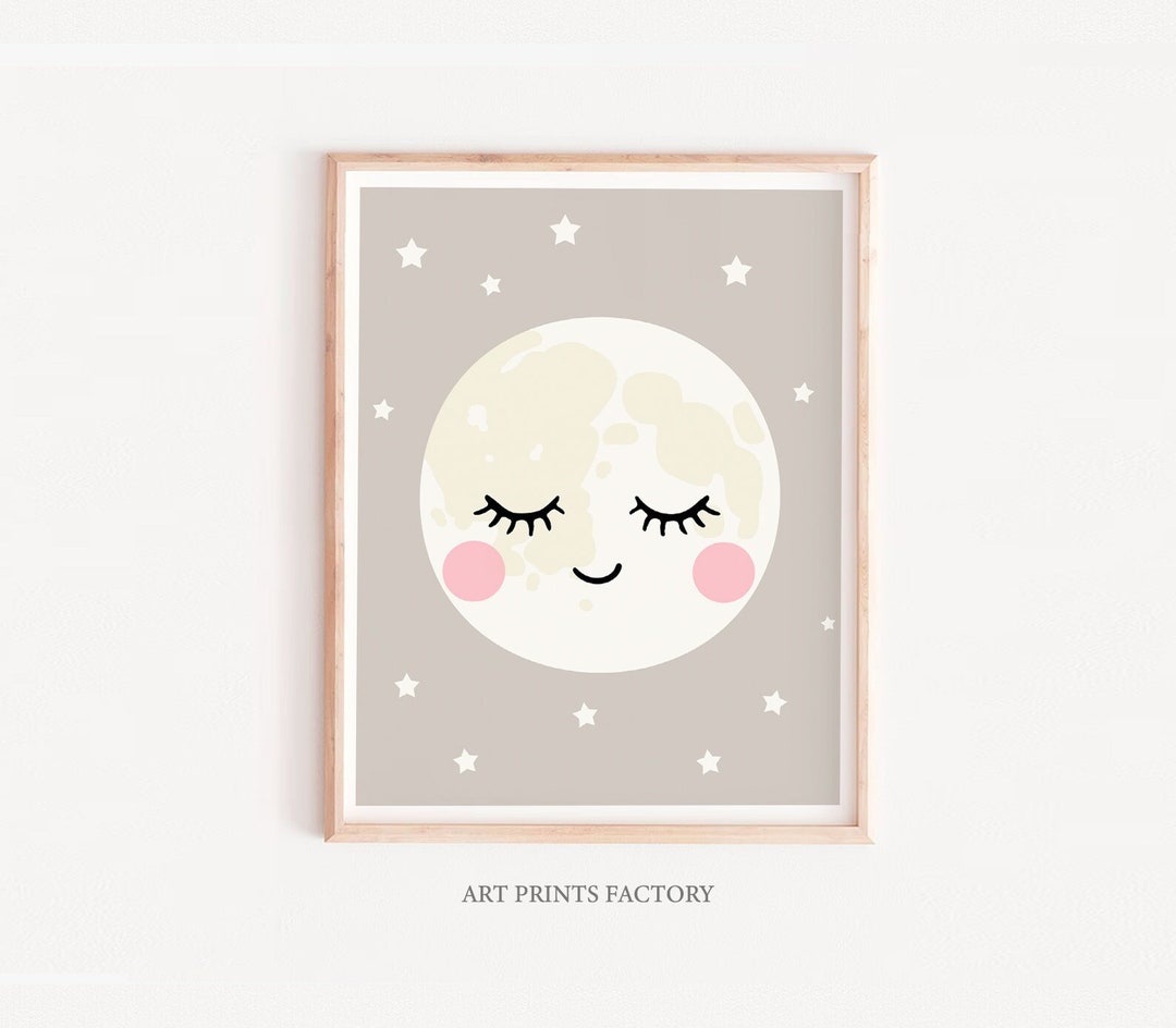 Moon Poster, Nursery Wall Decor, Sweet Moon Print, Kids Room Art ...