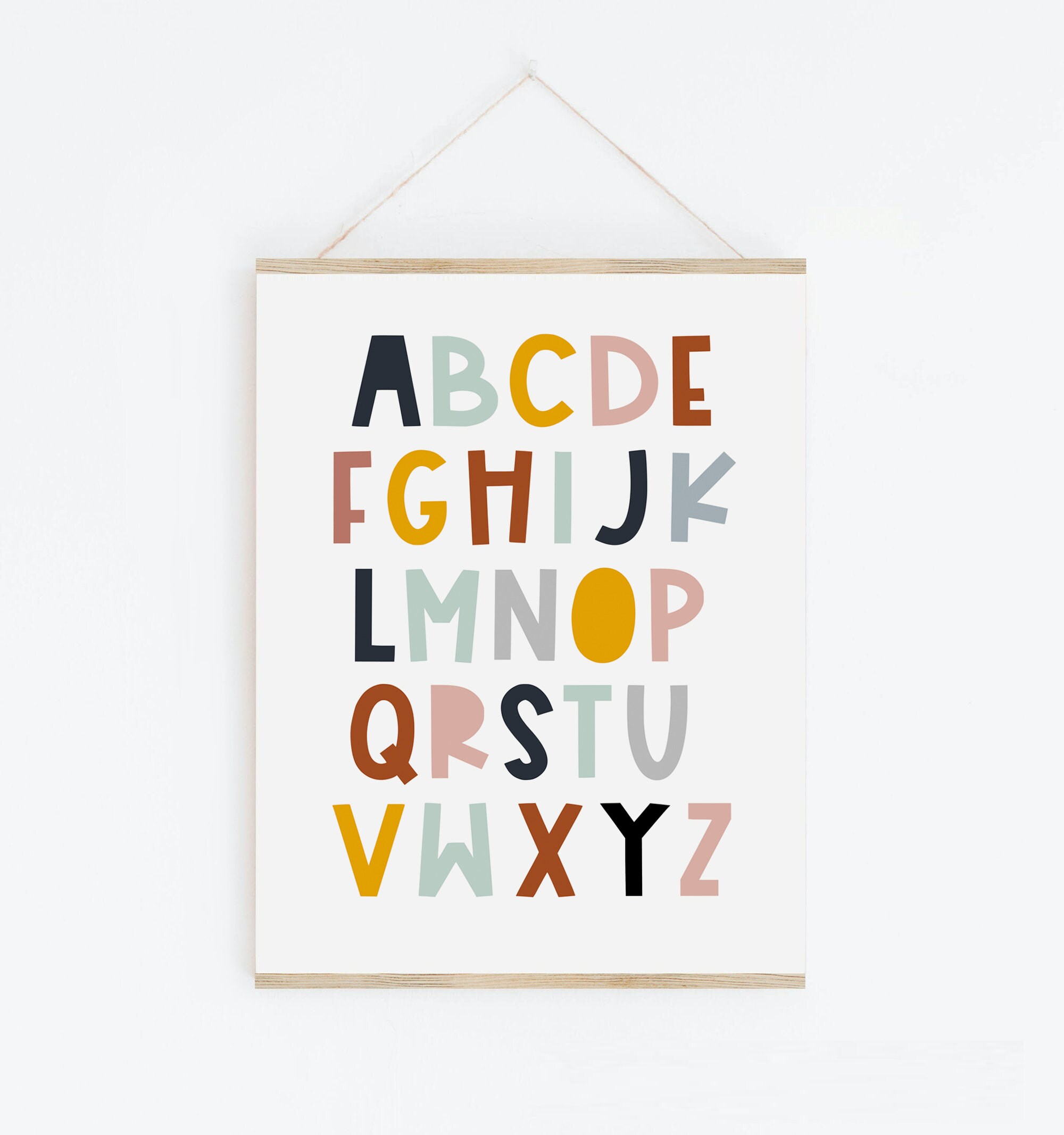 Modern Alphabet and Number Printable ABC Poster Sun Wall | Etsy