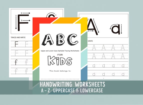 Handwriting Practice Sheets Uppercase Lowercase Handwriting | Etsy