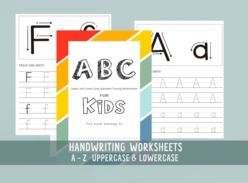 Handwriting Practice Sheets Uppercase Lowercase Handwriting - Etsy
