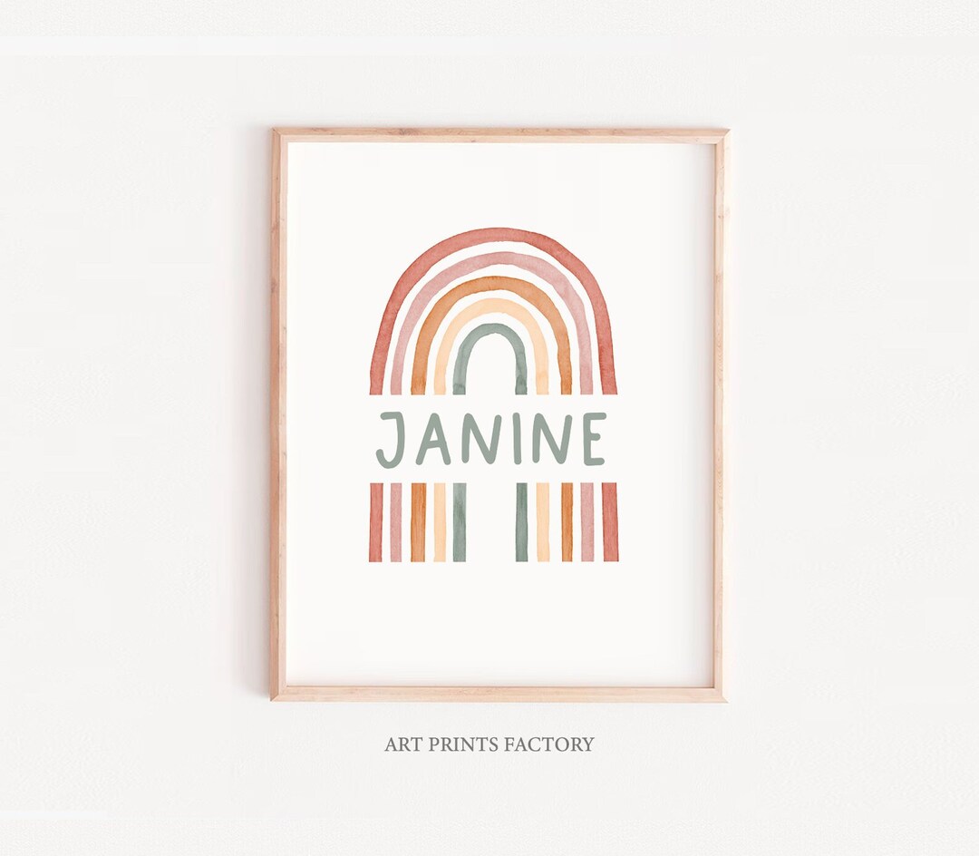 Rainbow Name Print, Rainbow Print, Custom Nursery Print, Rainbow ...
