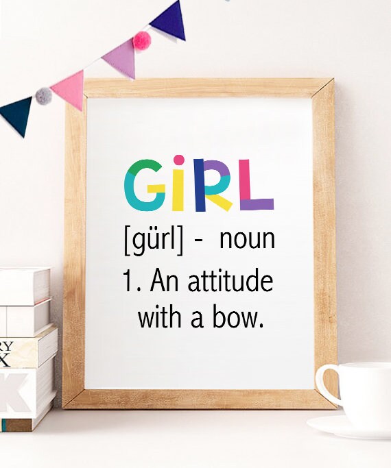 Girl Definition Print Rainbow Colordefinition Print Quote | Etsy