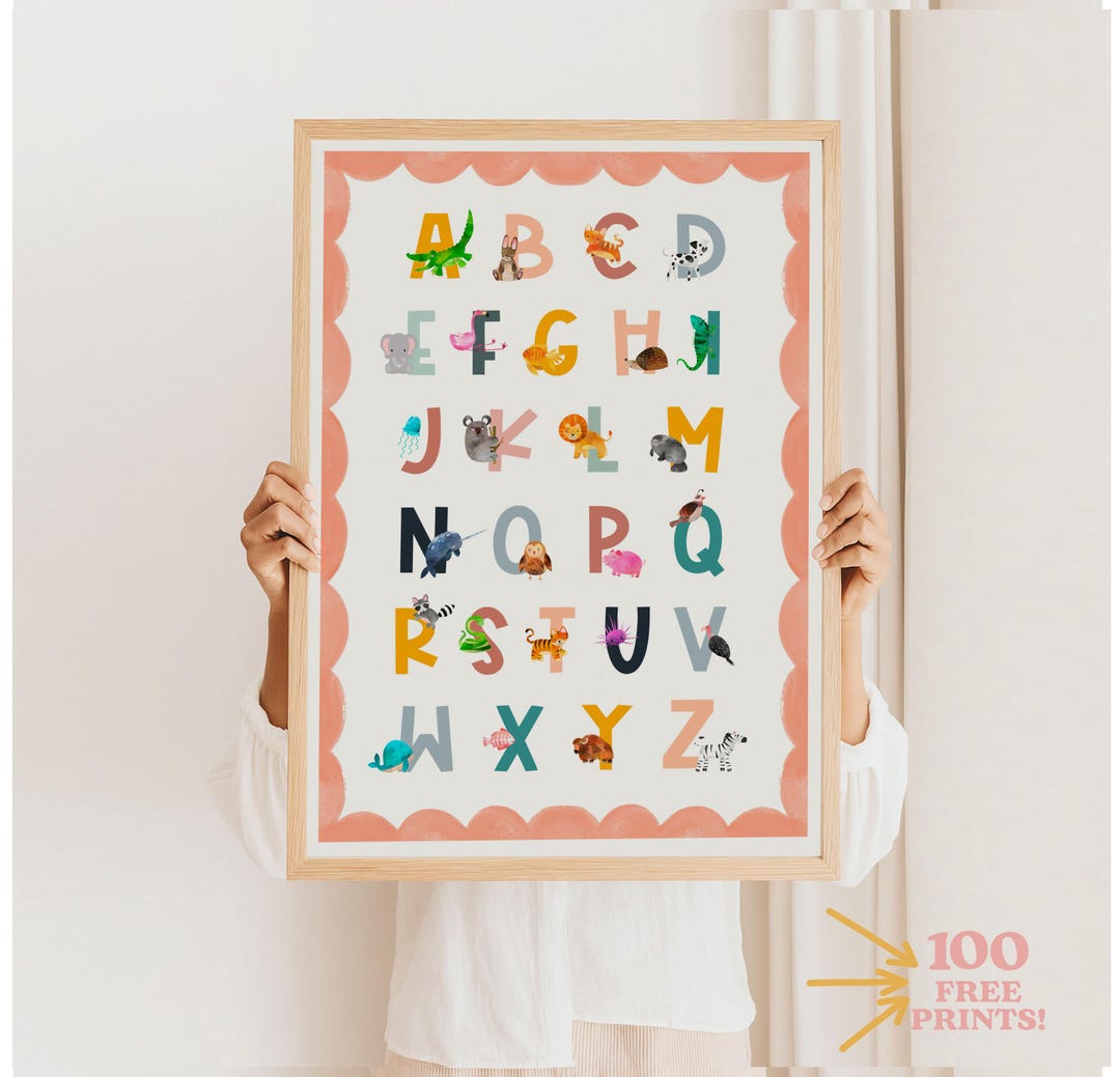Alphabet Print: Educational ABC Wall Art for Playroom (digital Download ...