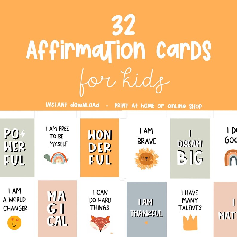 32 Affirmation Cards Positive Cards Daily Cards Affirmation | Etsy