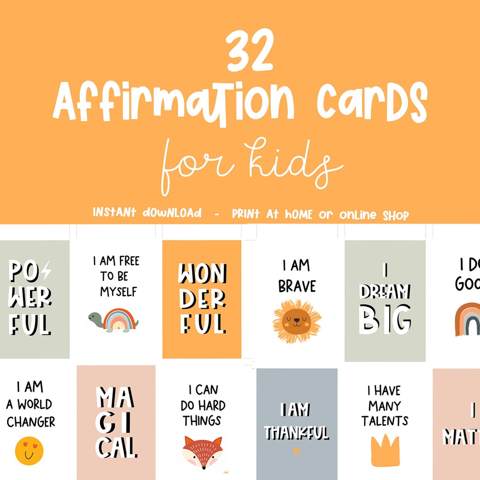 32 Affirmation Cards Positive Cards Daily Cards Affirmation | Etsy ...