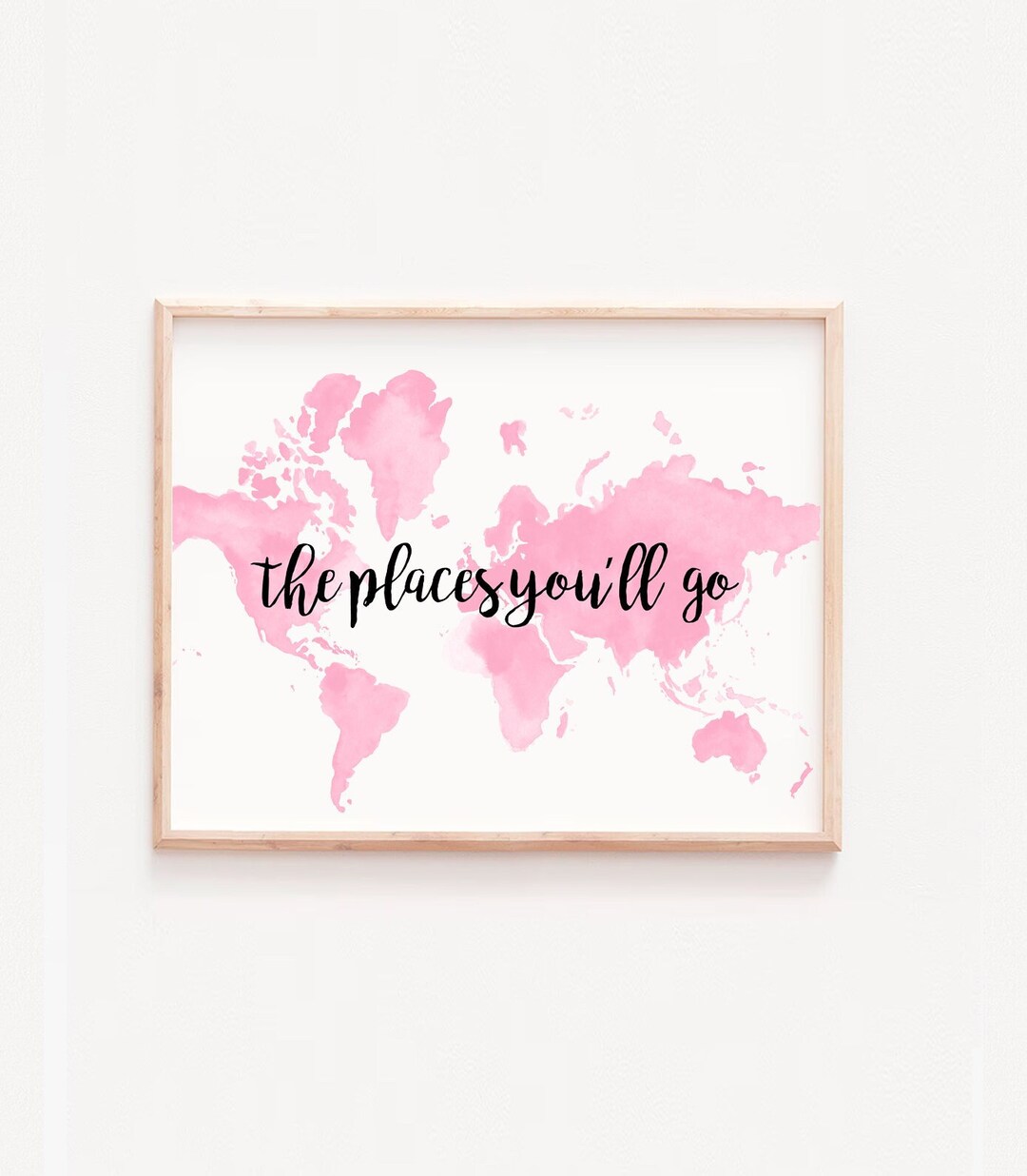 Oh the Places You'll Go, Girls Wall Art ,world Map Print, Teen Decor ...