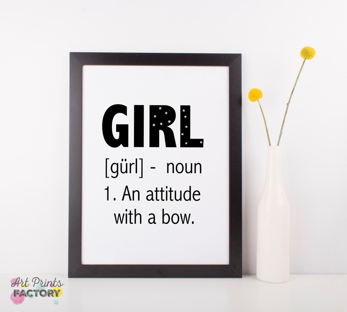 Definition girl Wall Print Girls Room Decor Printable - Etsy