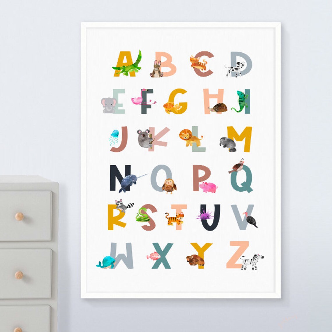 Alphabet Print Educational Prints for Kids Large Alphabet - Etsy
