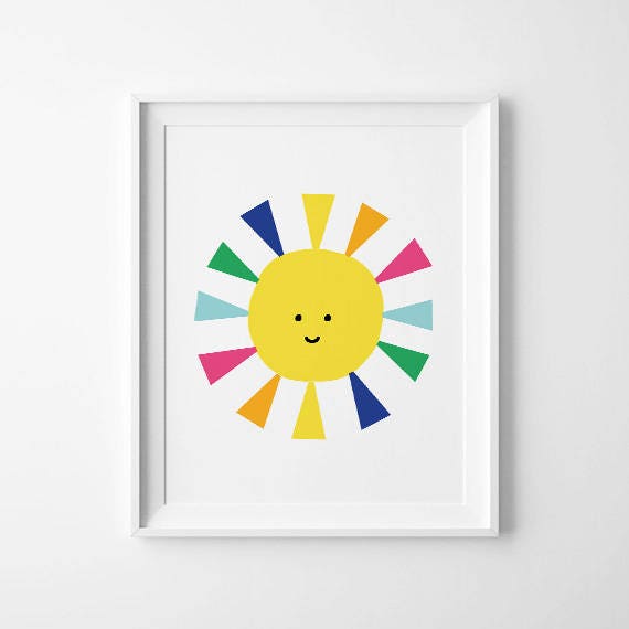 COLORFUL Sunshine Print Sunshine Wall Art Printable Wall | Etsy