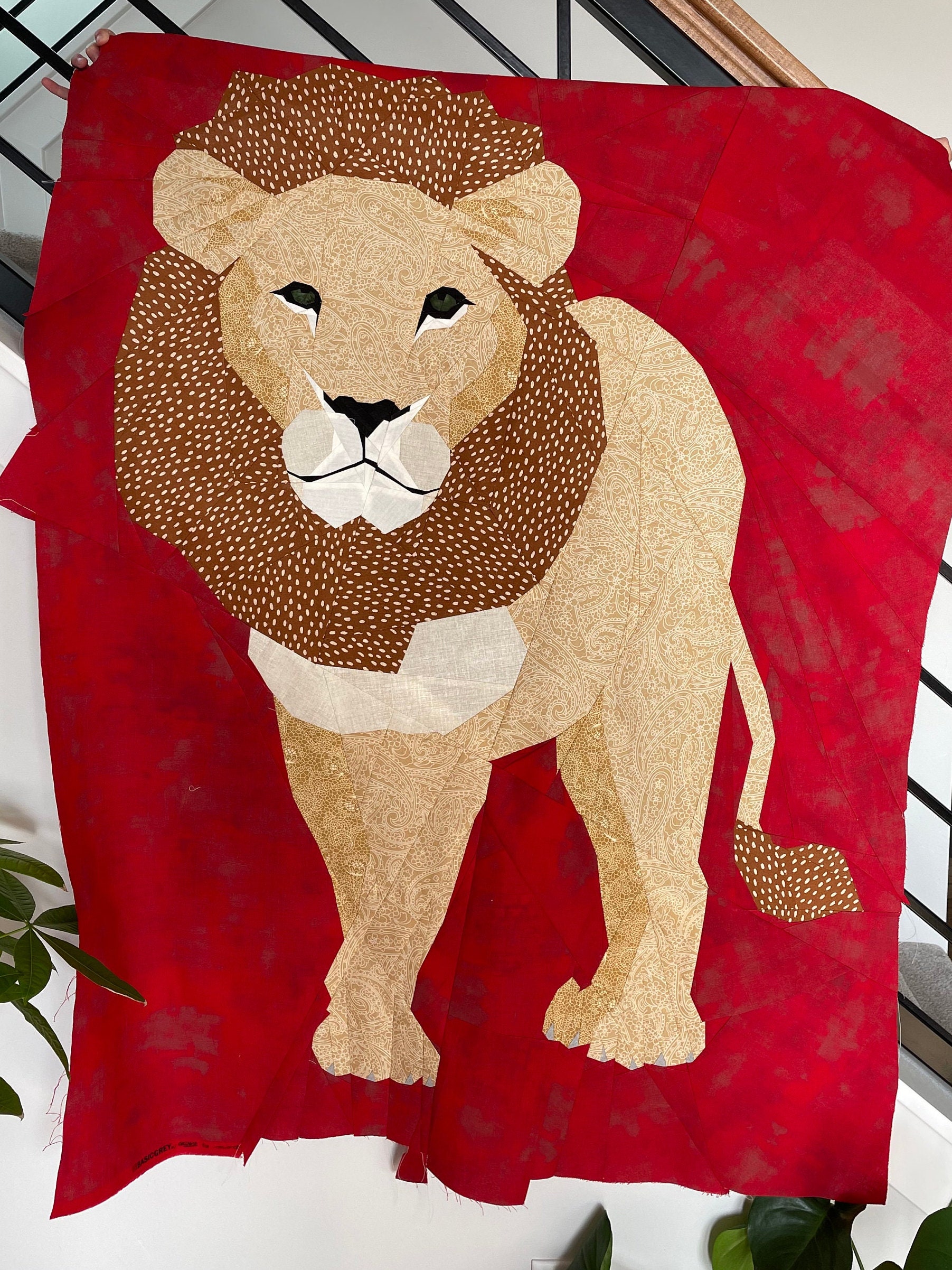 Leroy the Lion Paper Piecing Quilt Pattern - Etsy
