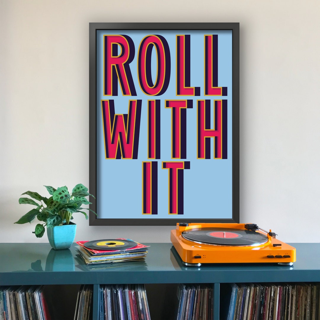 Oasis 'roll With It' Lyrics Art Print Music-inspired Wall Decor Gift ...