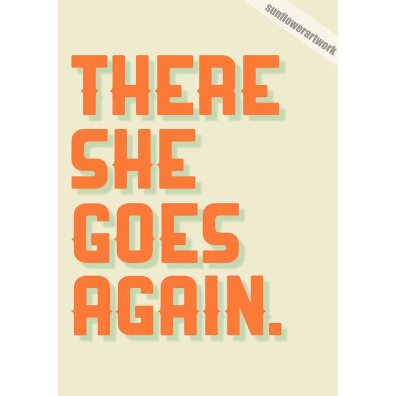 THE LA'S There She Goes Again Quote Lyrics | Etsy