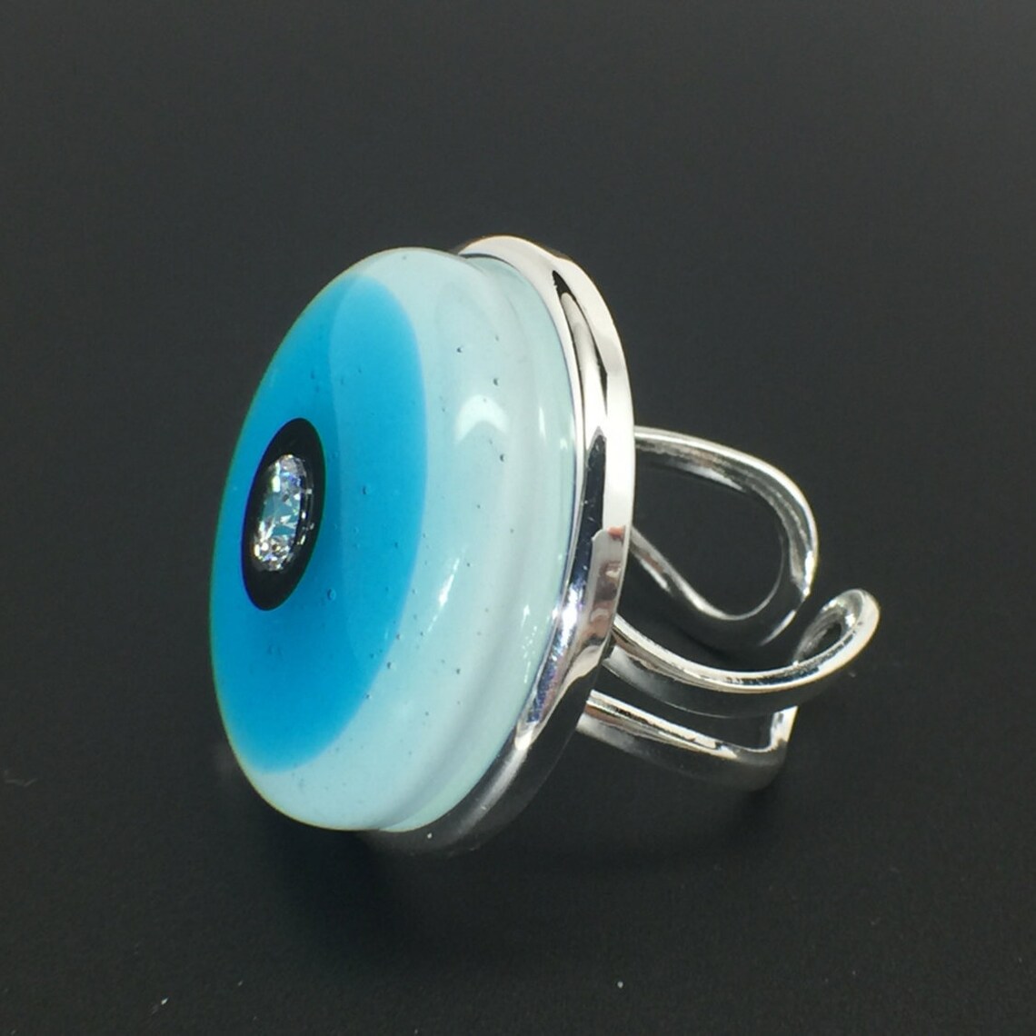 Evil Eye Ring Light Blue Evil Eye Blue and White Evil Eye - Etsy France