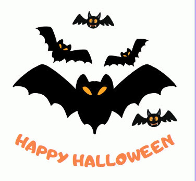 Happy Halloween Bat SVG-PNG-JPG - Etsy