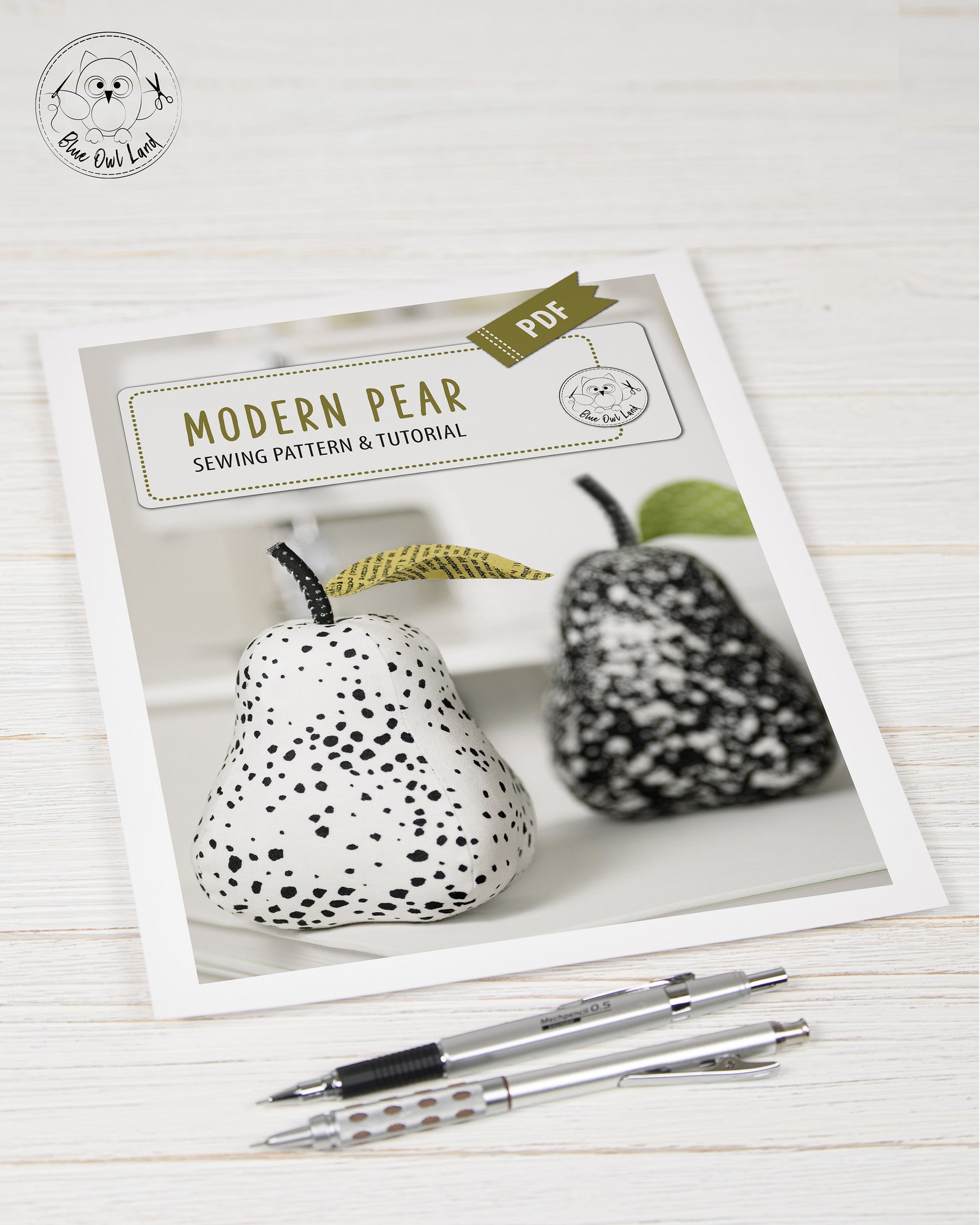 MODERN PEAR PDF Sewing Pattern Tutorial. Pear Pattern. Pincushion ...