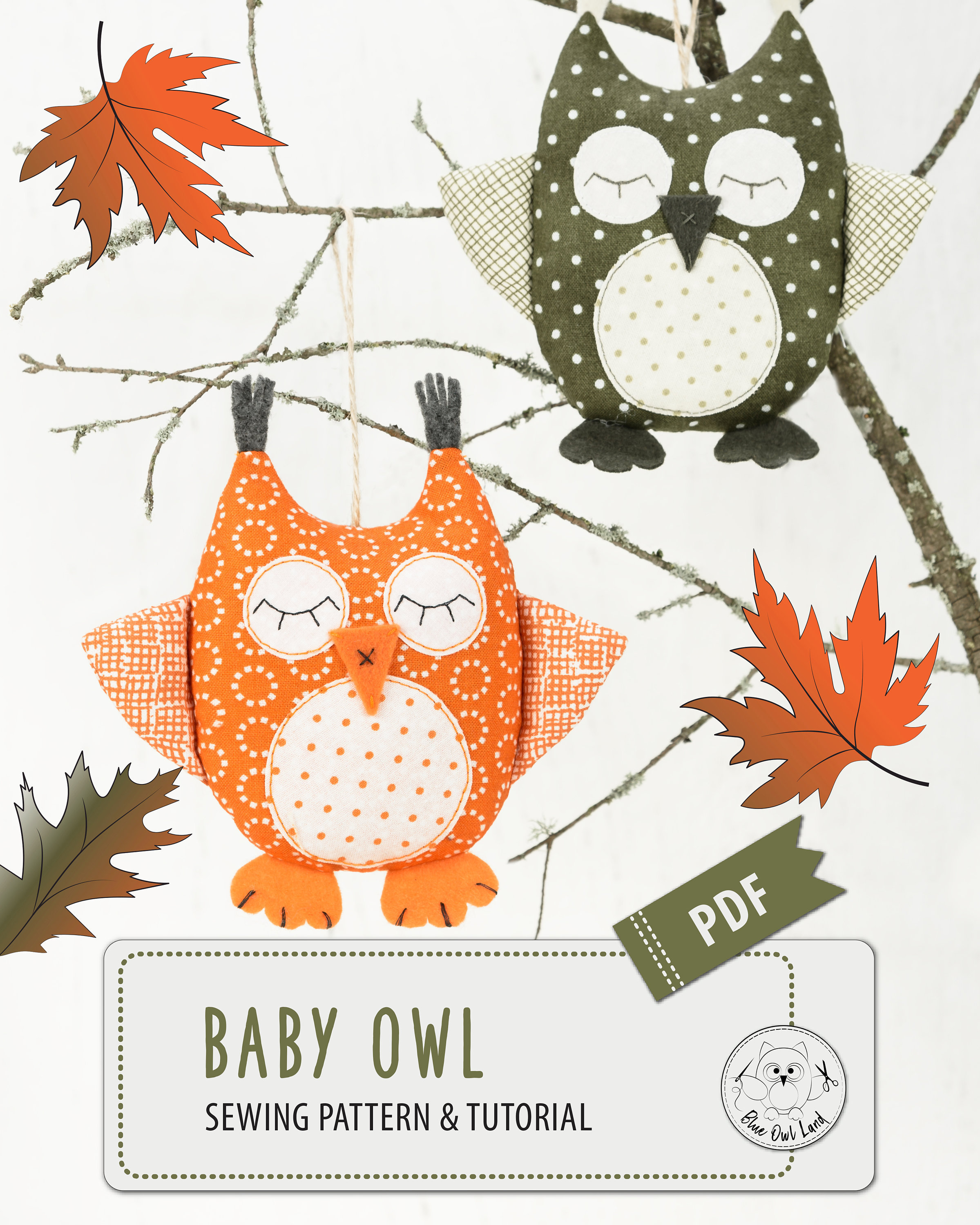 BABY OWL PDF Sewing Pattern Tutorial. Owl Sewing Pattern. Owl Patchwork ...