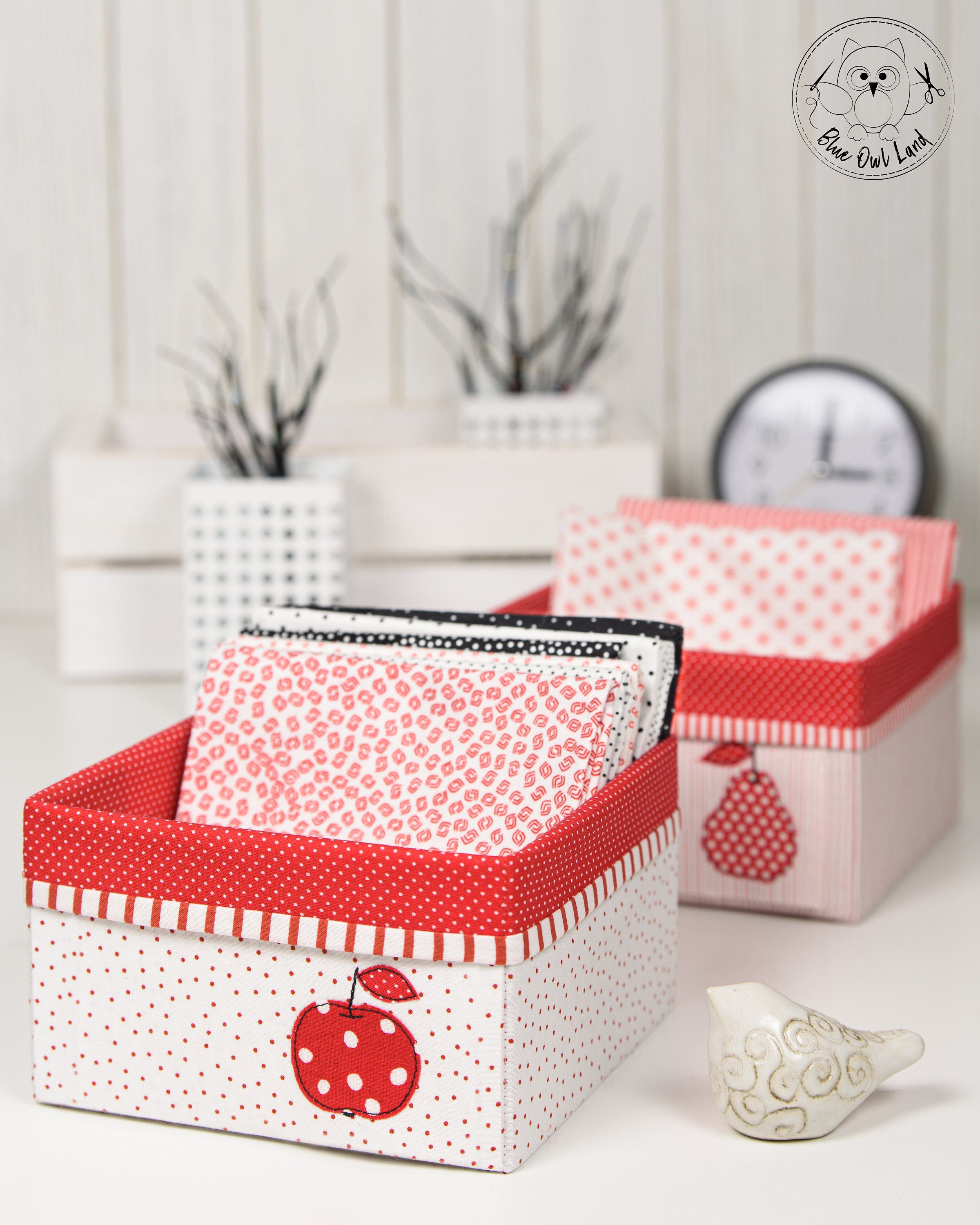 FABRIC BASKETS With APPLIQUE Pdf Sewing Pattern. Pdf Pattern and ...
