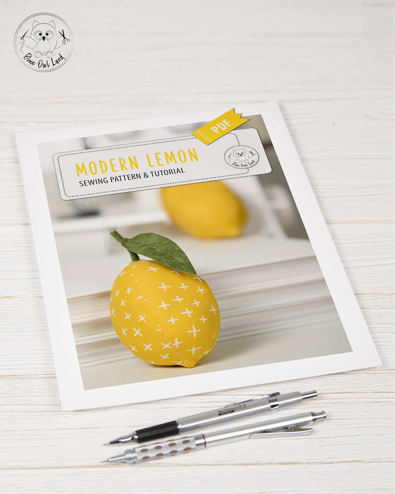MODERN LEMON PDF Sewing Pattern Tutorial. Lemon Pattern. Pincushion ...