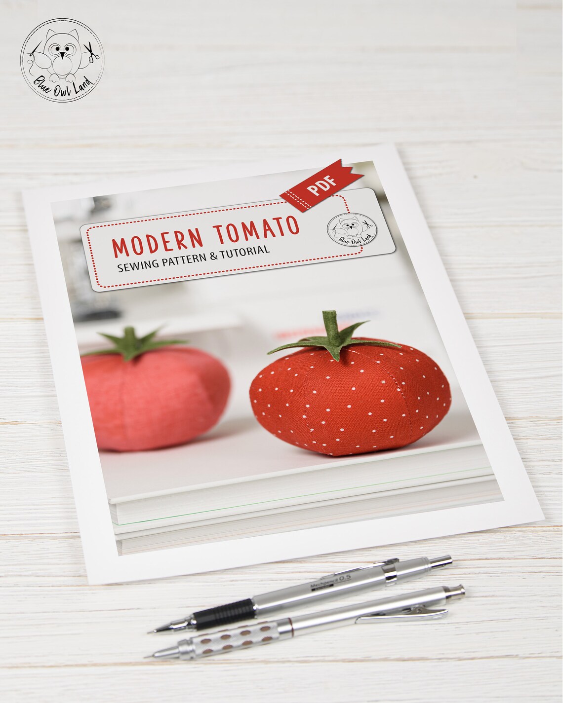 MODERN TOMATO PDF Sewing Pattern Tutorial. Tomato Pattern. Pincushion ...