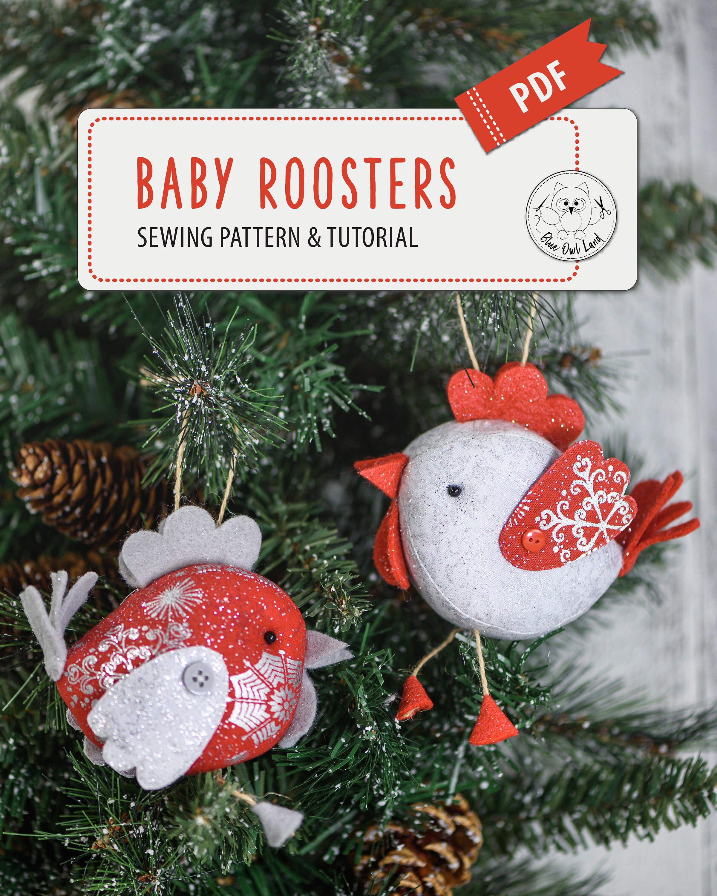 BABY ROOSTER PDF Sewing Pattern Tutorial. Rooster Christmas | Etsy