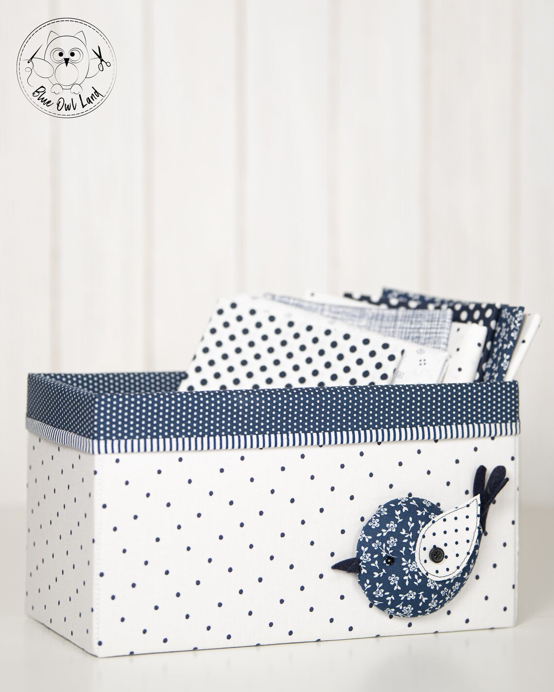 FABRIC BASKET With 3-D BIRD Applique. Pdf Sewing Pattern. Pdf Pattern ...