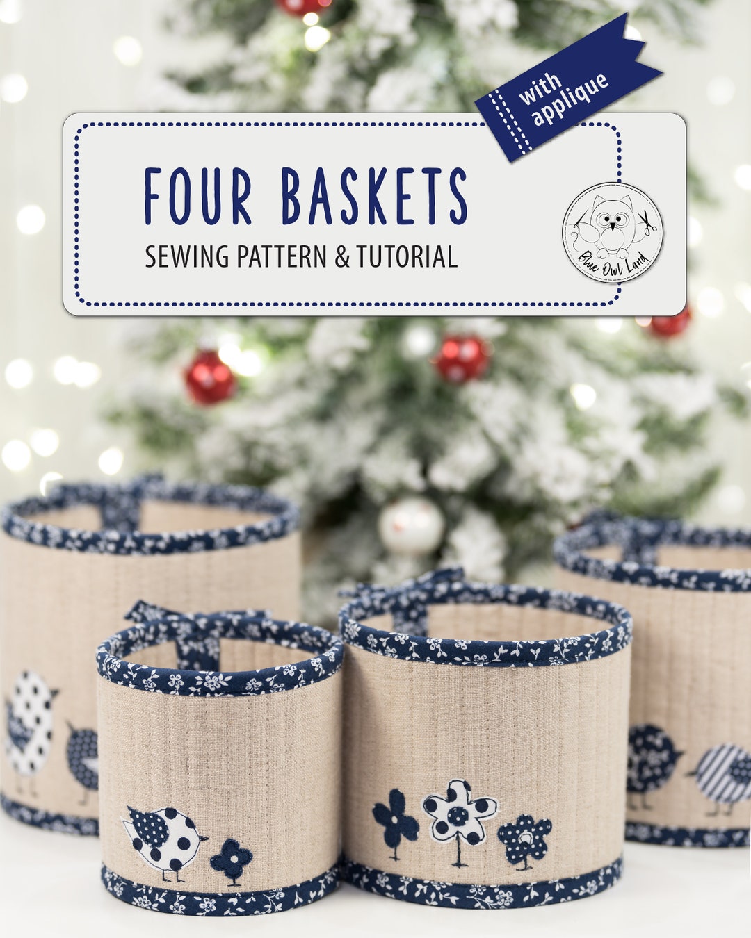 FOUR BASKETS PDF Sewing Pattern Tutorial. Basket Pattern. Fabric Bin ...