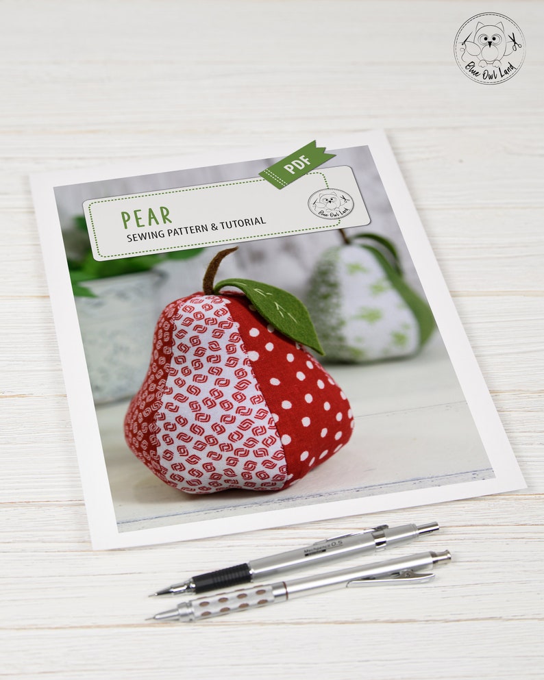 PEAR PDF Sewing Pattern Tutorial. Pear Pattern. Pincushion Pattern ...